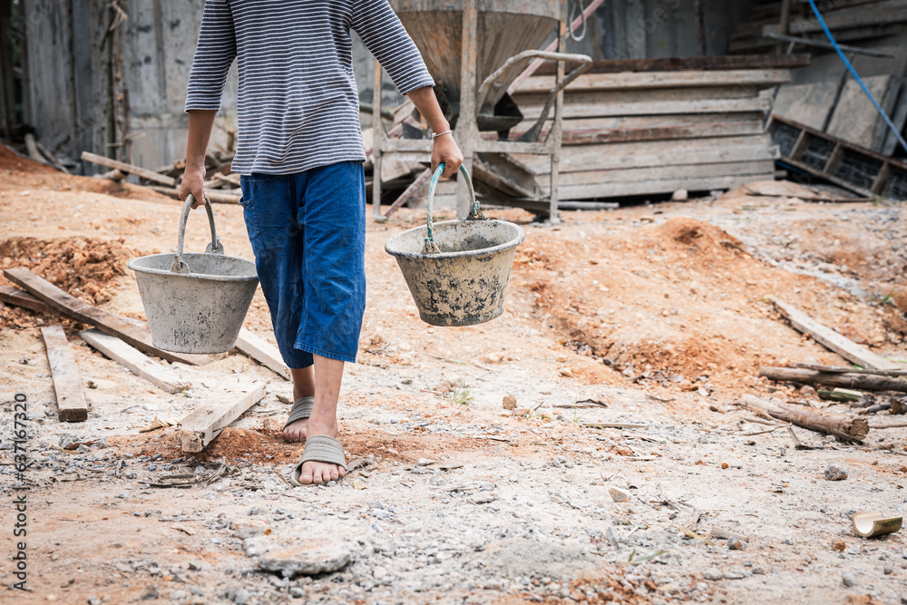 Poster Poor children are forced to work construction, Violence children ...