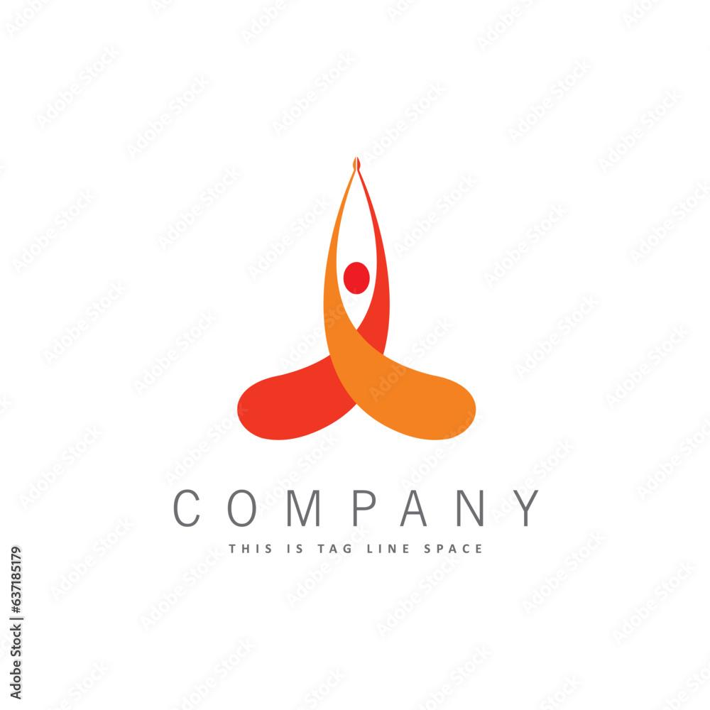 Yoga Pose Namaste Hand Gesture in Hindu Religion Vector Logo in Red and ...