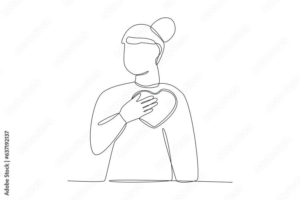 Continuous one line drawing Psychology. World mental health day concept ...