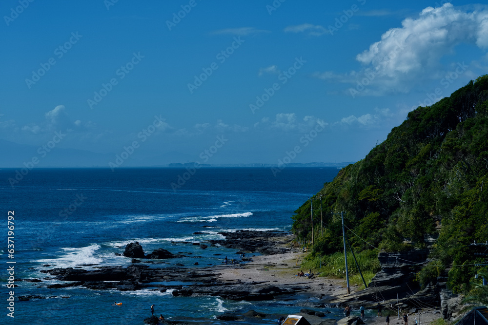 Miura Peninsula is located at the entrance to Tokyo Bay in Japan. This ...