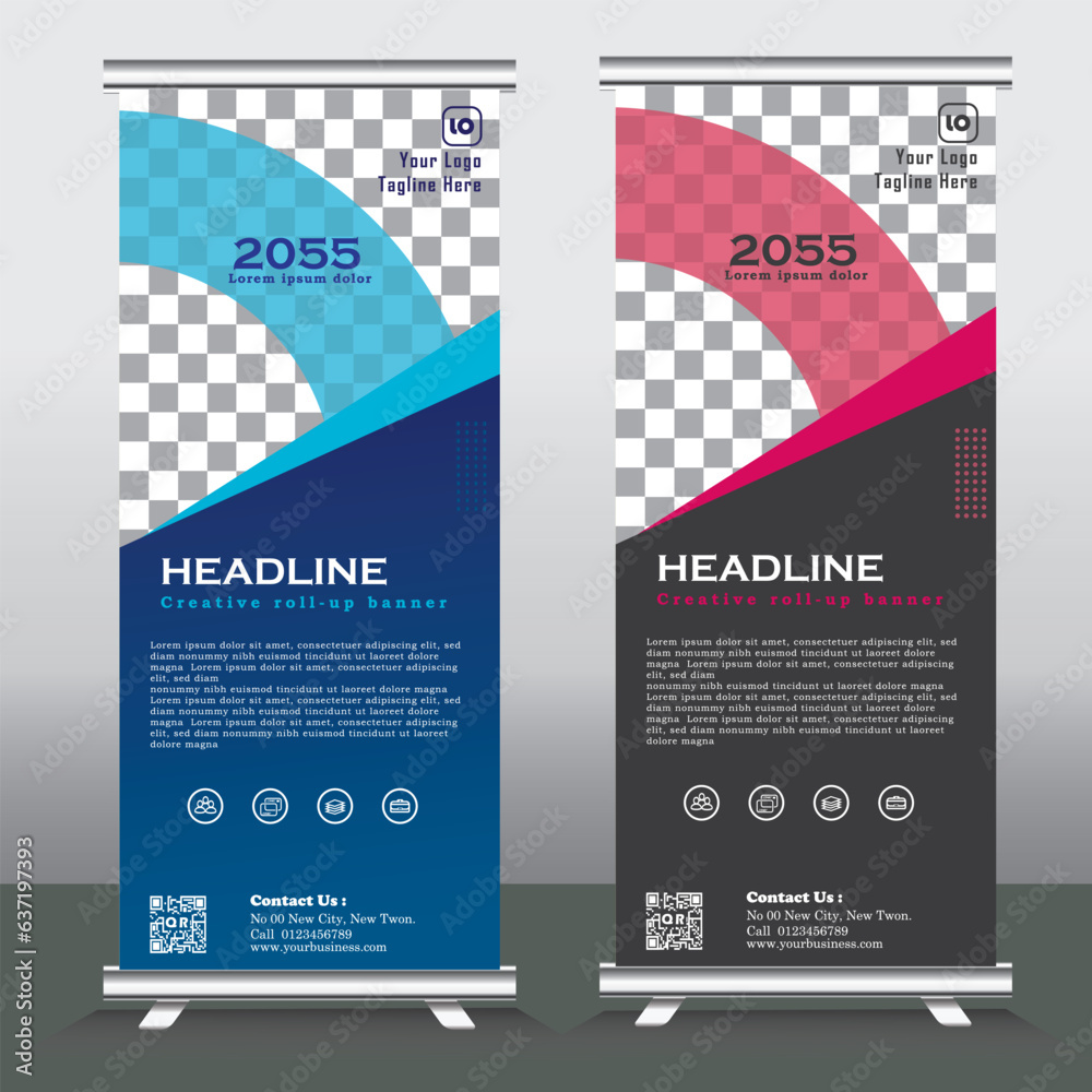 roll up banner template for business, vertical banner template ...