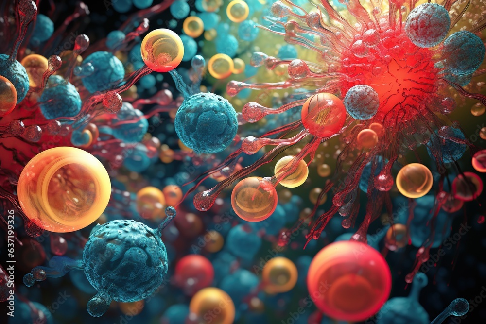 Bacteria and bacterium cells medical illustration of bacterial ...