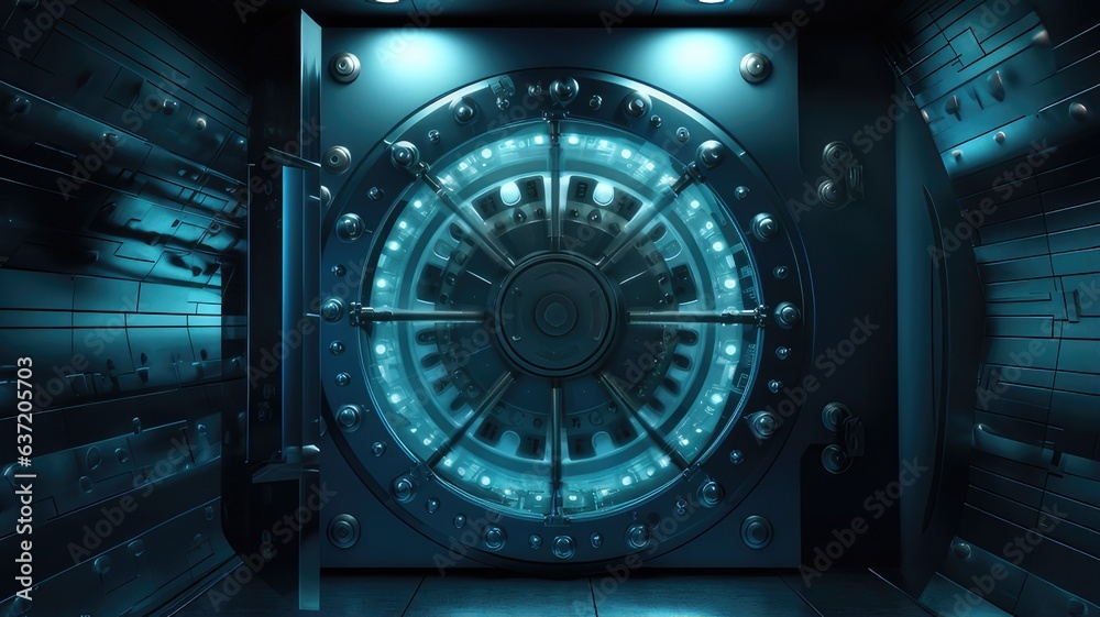 A vault with data symbols inside, emphasizing the importance of ...