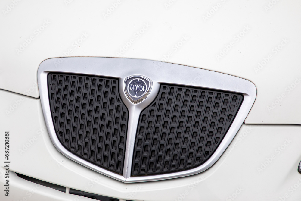Lancia Ypsilon car front grill with sign logo Italian brand text ...