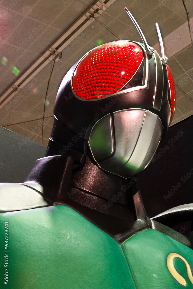 OSAKA,JAPAN - Aug 17, 2023 : A life-size statue of the Kamen Rider ...