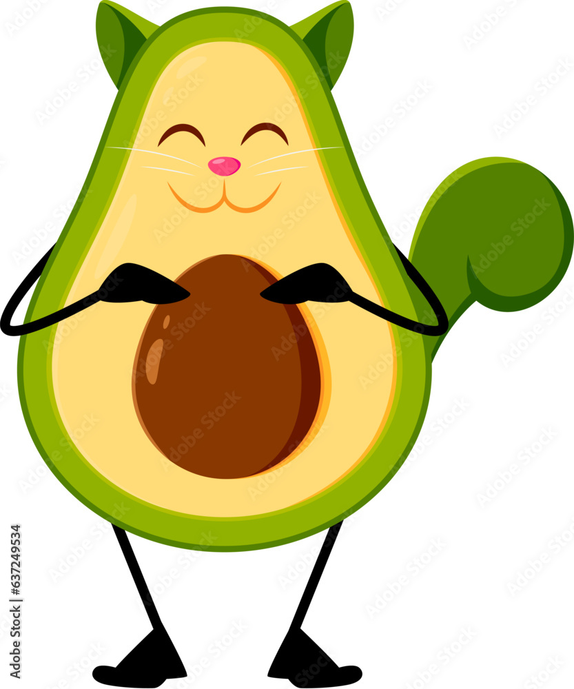 Cartoon mexican avocado avocat character. Isolated vector playful ...
