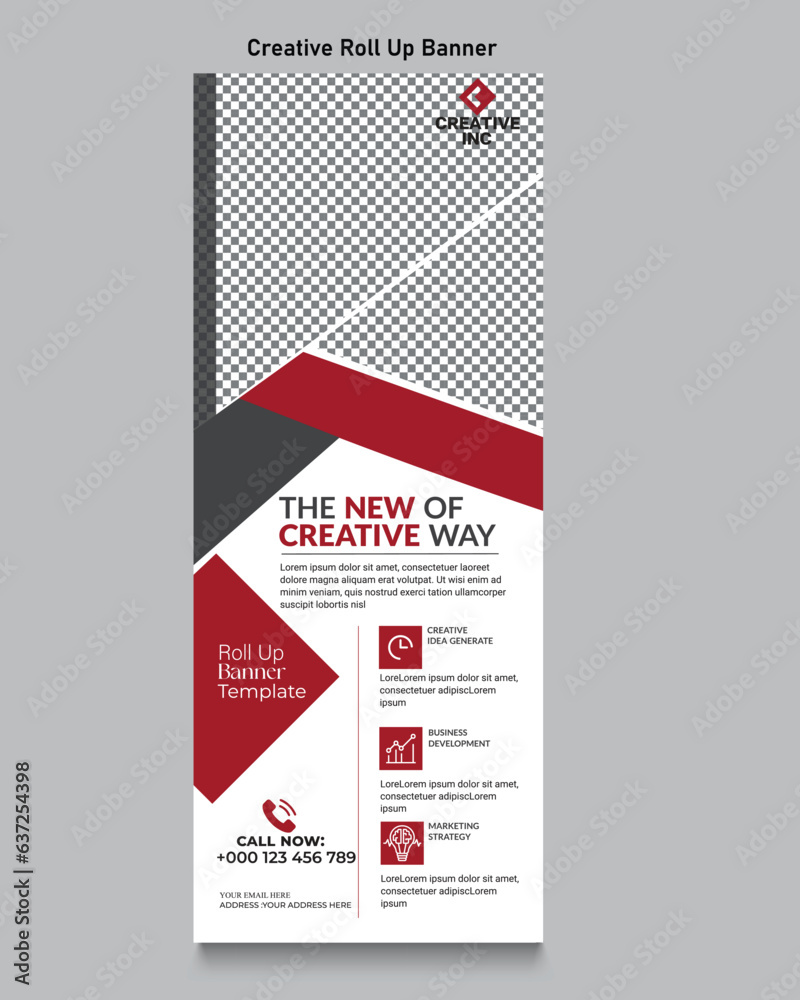 modern roll up , business standee banner design vector, minimal ...