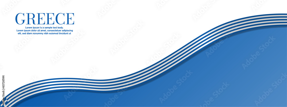3d Greece Flag Banner with gradient background and space for text and ...
