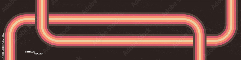 Vintage Header Background. Horizontal 1970's inspired background with ...