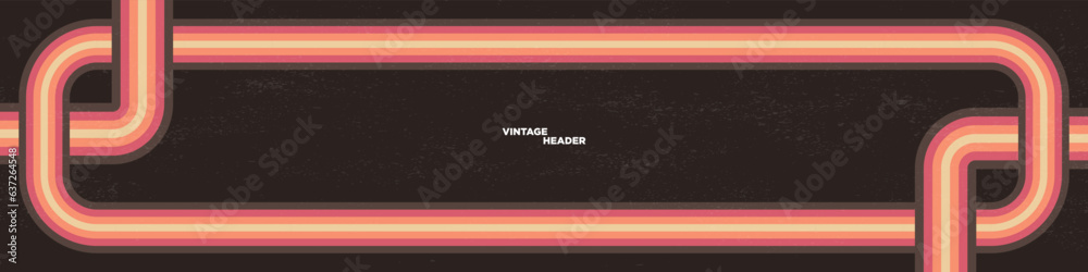 Retro Vintage Header Background. Horizontal 1970's inspired background ...