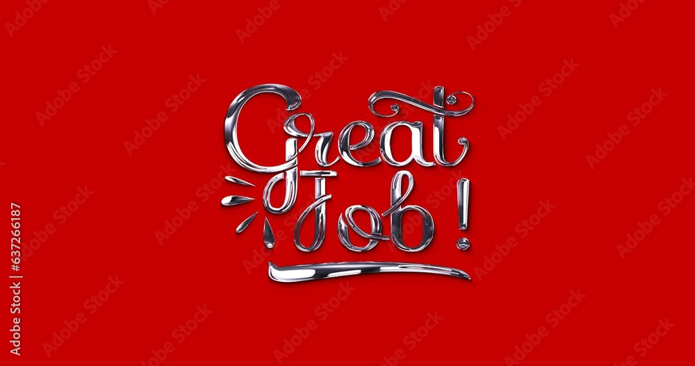 Great job lettering text animation in luxury silver shiny on the red ...