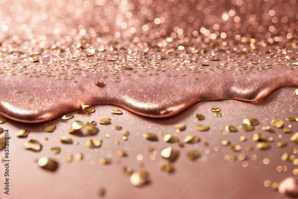 Shiny rose gold background. Dripping glitter texture Stock Photo ...