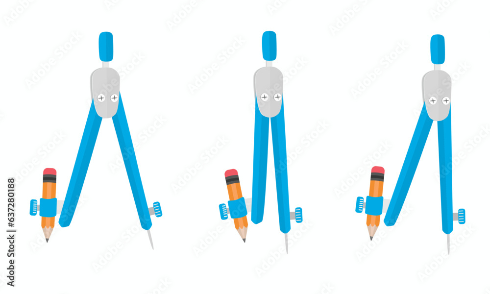 School compass vector illustration. Compass clip art. Tool for drawing ...