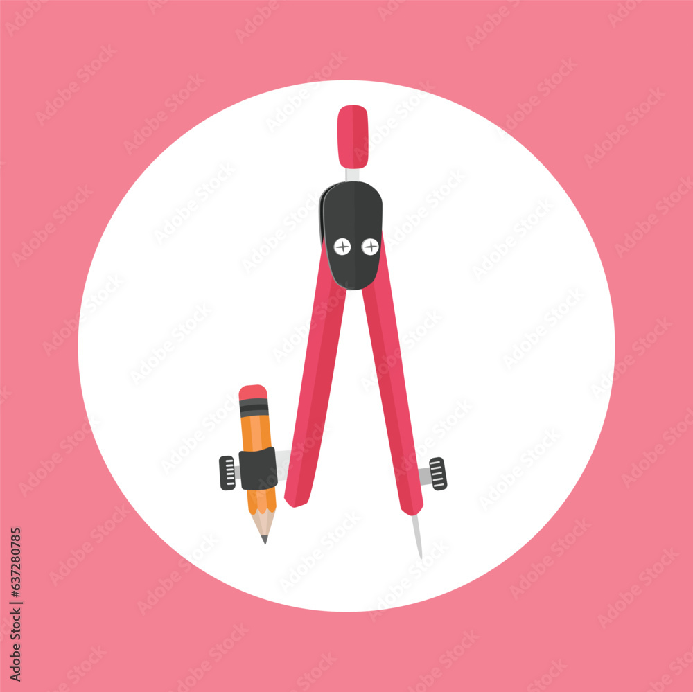 School compass vector illustration. Compass clip art. Tool for drawing ...