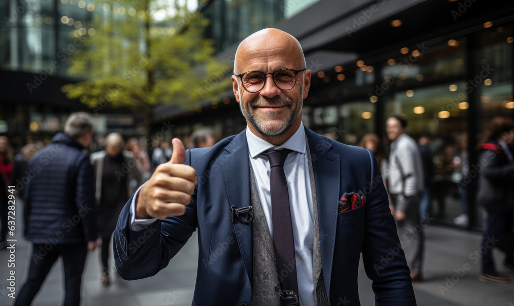 Experienced Businessman Confident and Thumbs Up: A Picture of ...