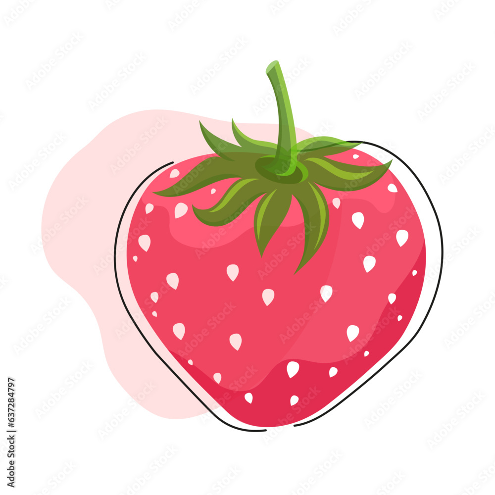 Red strawberry with transparency and riso print effect. Design element ...