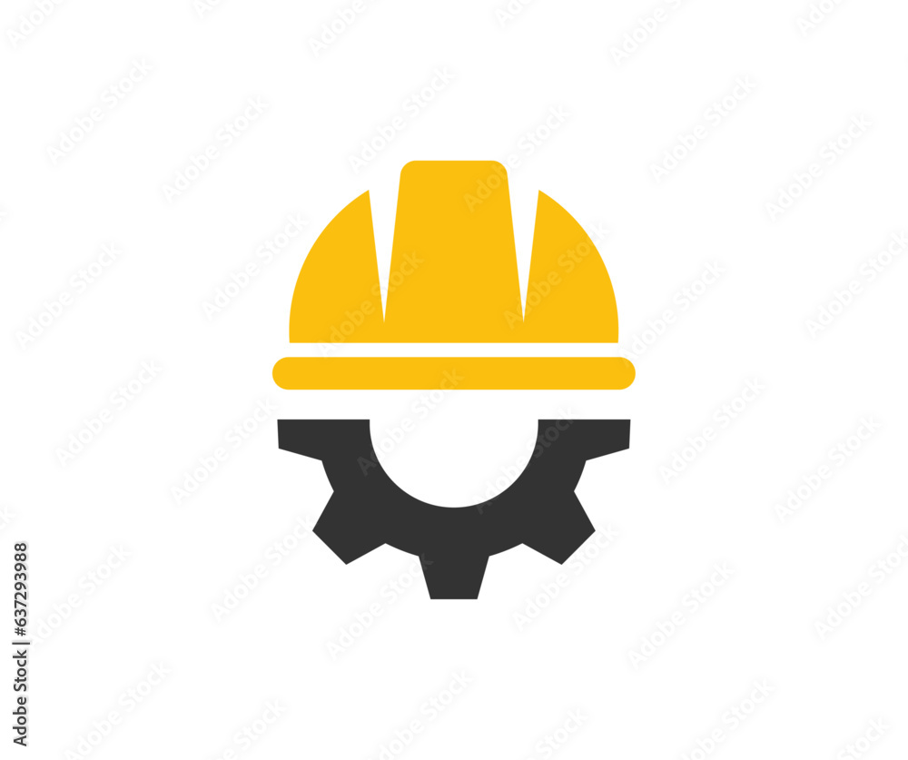 Helmet and gear. Safety and protection, engineer. Construction, labor ...
