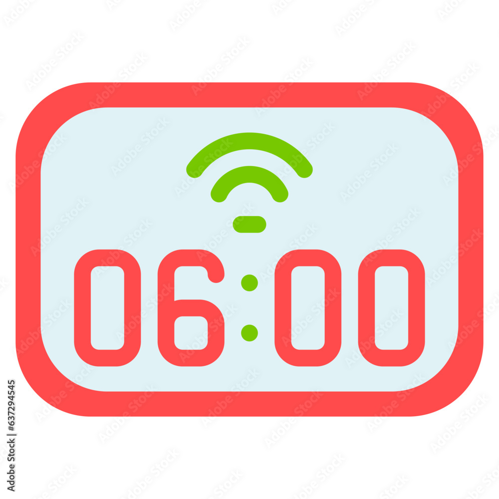 smart clock icon with outline style. Suitable for website design, logo ...