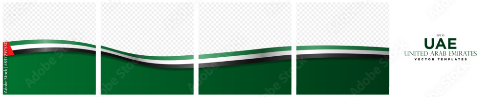 Set of Continuous United Arab Emirates Flag Template Frames. Set of ...