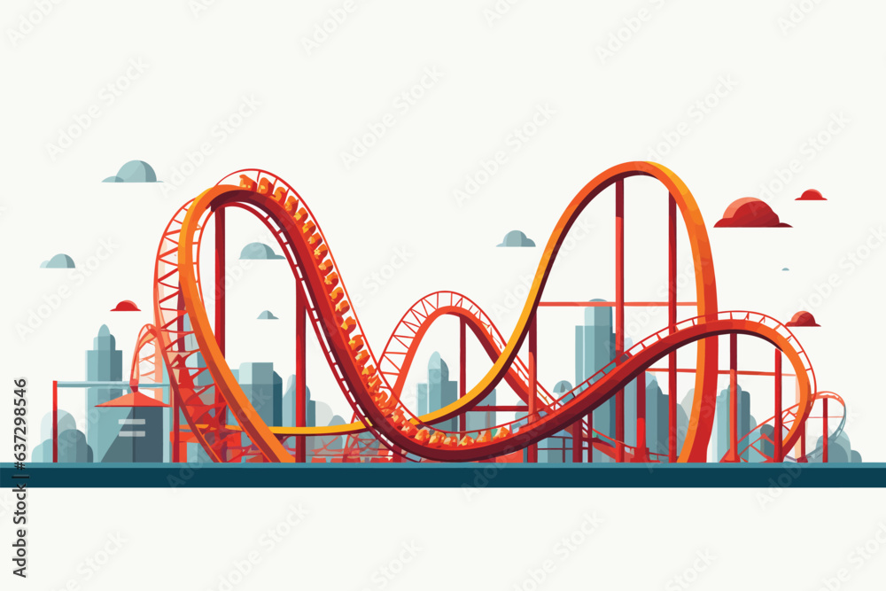 roller coaster vector flat minimalistic isolated illustration Stock ...