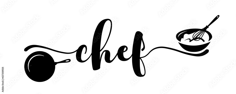 Chef vector logo. Design for food poster, flyer, banner, menu ...