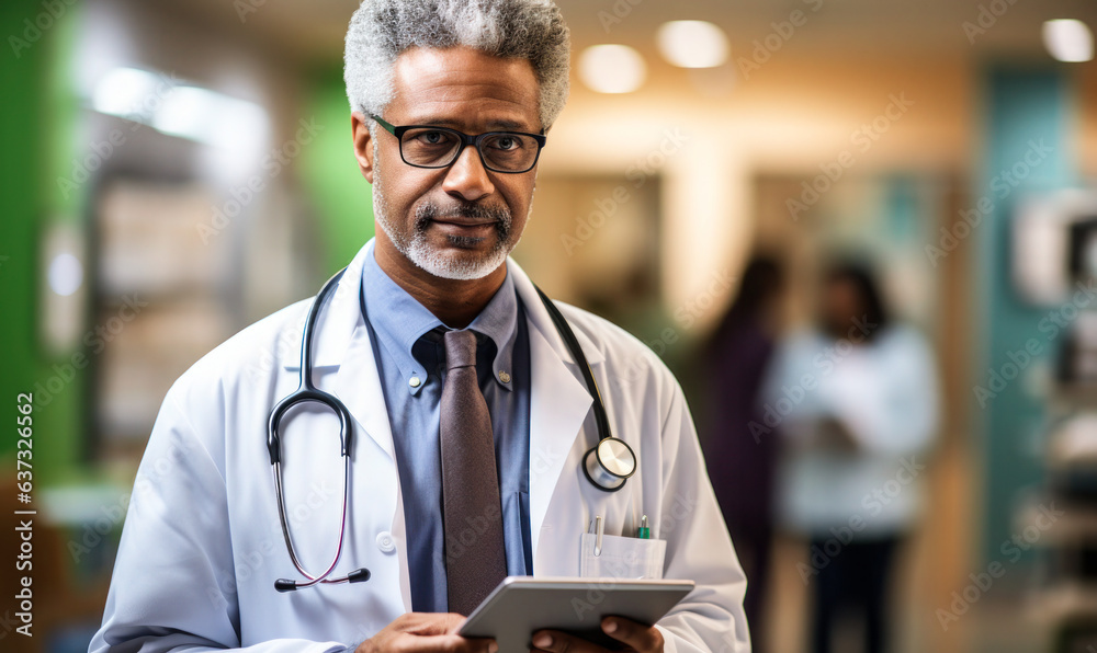 Diversity in Medicine: Afro American Doctor Uses Tablet to Provide Care ...