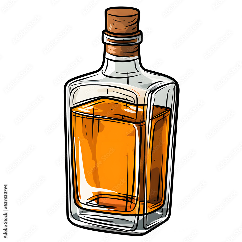 cartoon liquor bottle clipart, transparent background Stock ...