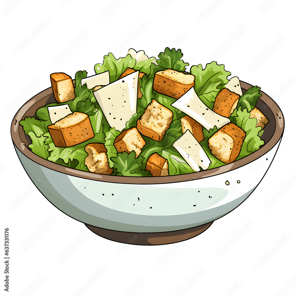 cartoon caesar salad clipart, transparent background Stock Illustration ...