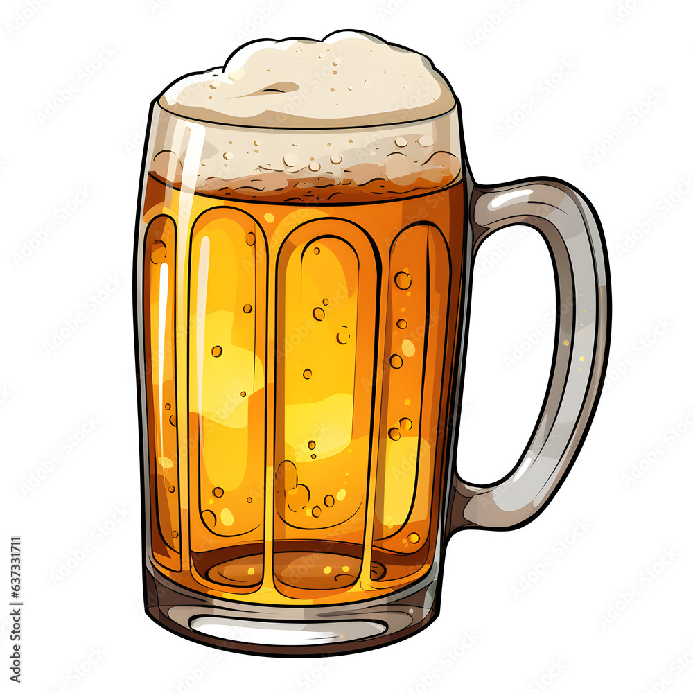 cartoon beer clipart, transparent background Stock Illustration | Adobe ...