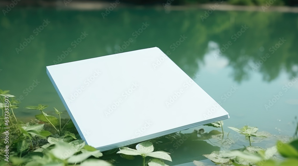 Template, Inclined, Blank paper notebook, Pond, Block notes, Water ...