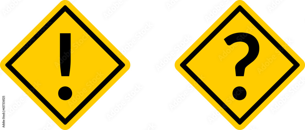 Yellow Attention Danger or Hazard Question Problem Warning Sign with ...