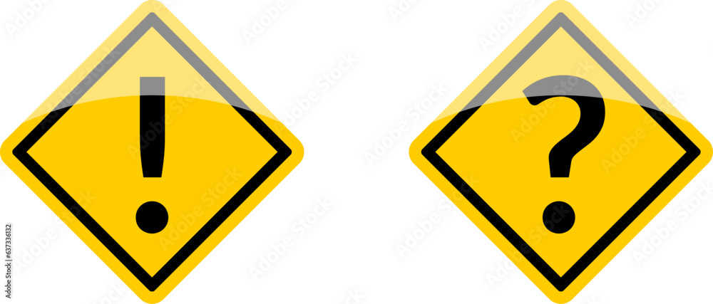 Yellow Attention Danger or Hazard Question Problem Warning Sign with ...