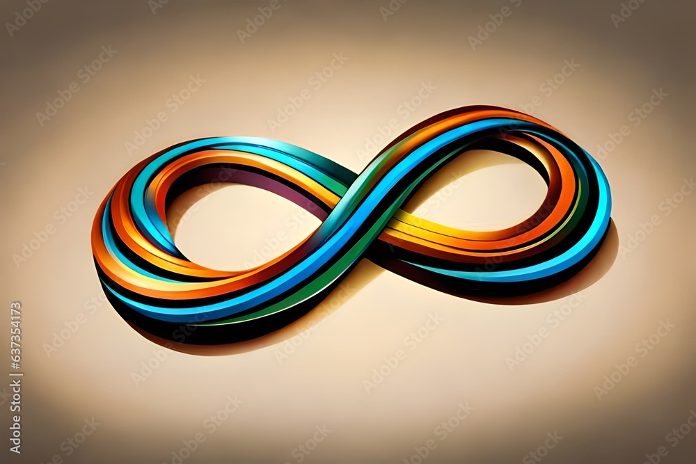 Isolated infinity symbol vector template. Illustration with 3D ...