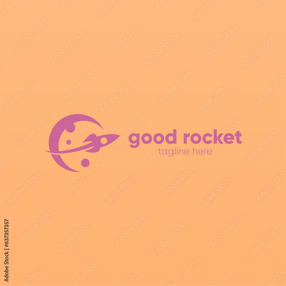 Rocket logo design template. Space ship logo concept. Space craft logo ...
