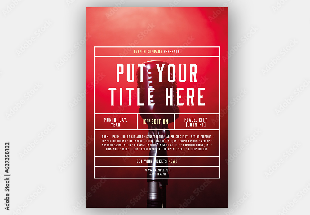 Music Poster Layout Stock Template | Adobe Stock