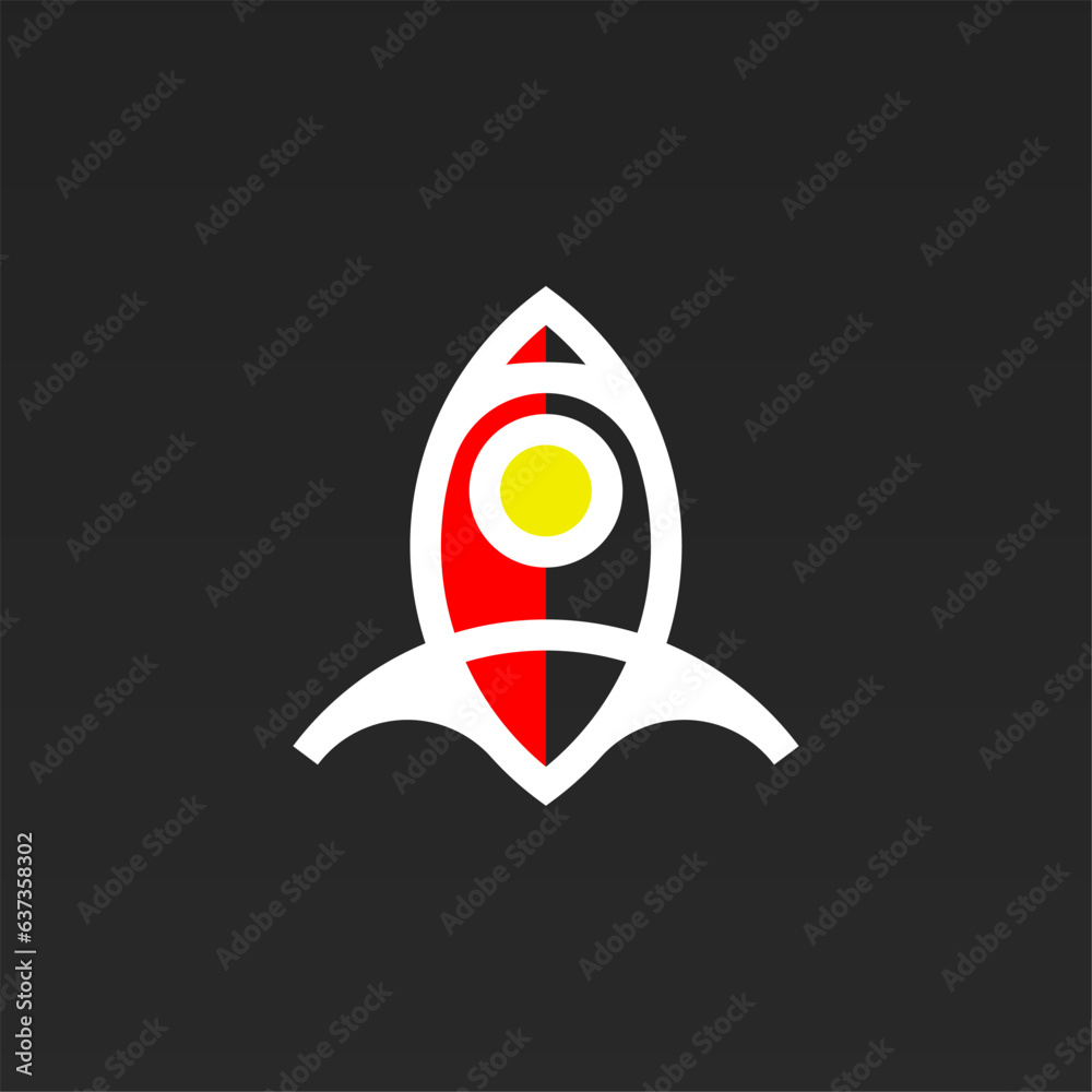 Rocket logo design template. Space ship logo concept. Space craft logo ...