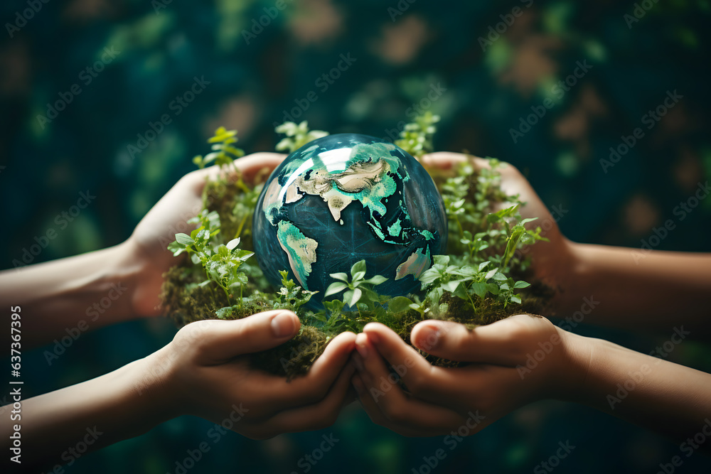 renewable energy light bulb with green energy, Earth Day or environment ...