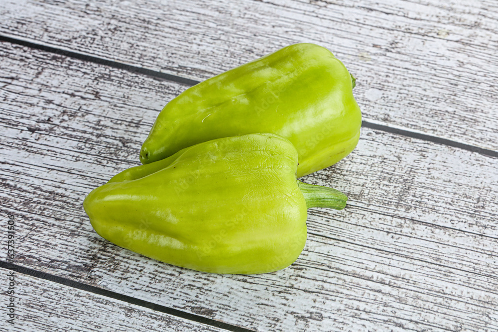 Green raw fresh bell pepper Stock Photo | Adobe Stock