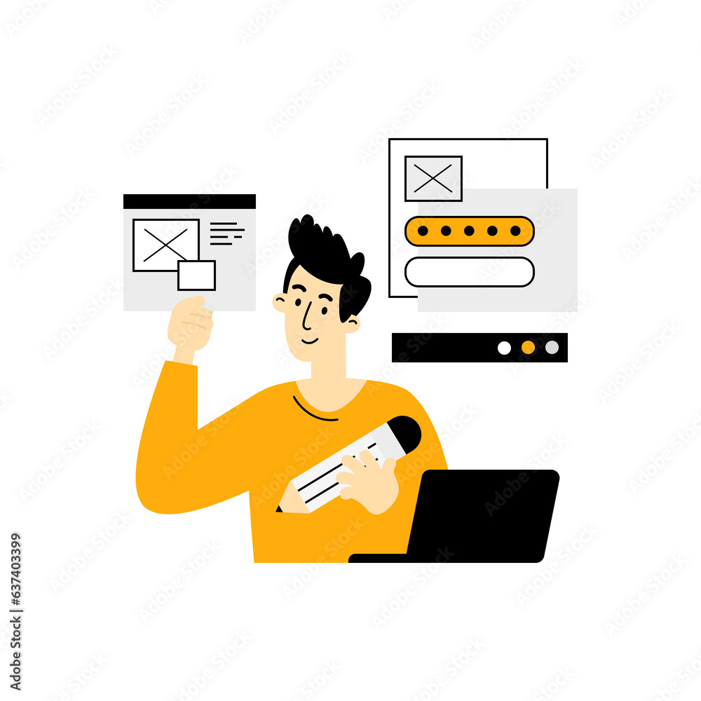 Illustrator, Graphic Designer, UI UX, Product designer. Flat vector ...