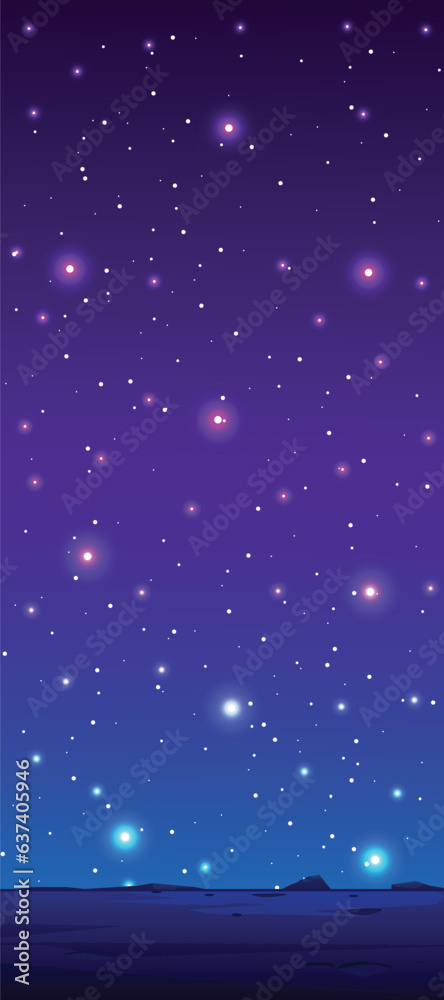 Gradient night sky with stars background Stock Vector | Adobe Stock