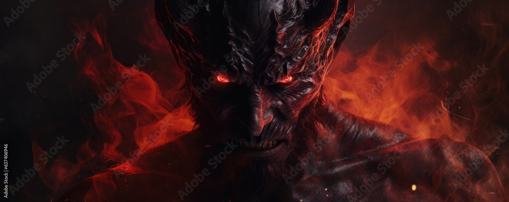 The Temptation: Digital Art Portrait of the Devil in Hell, A Nightmare ...