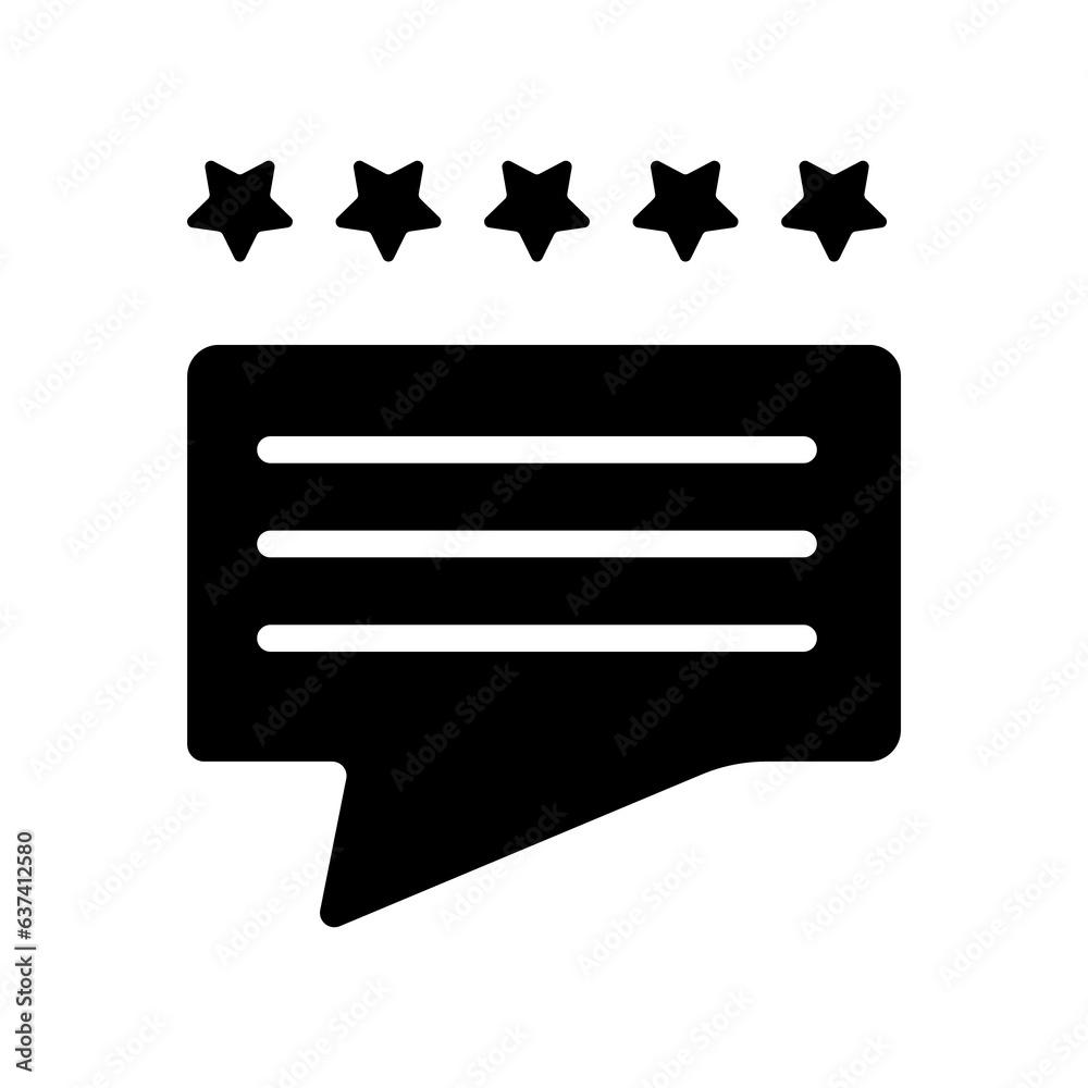 Five star rating linear icon. Customer excellent review and feedback ...