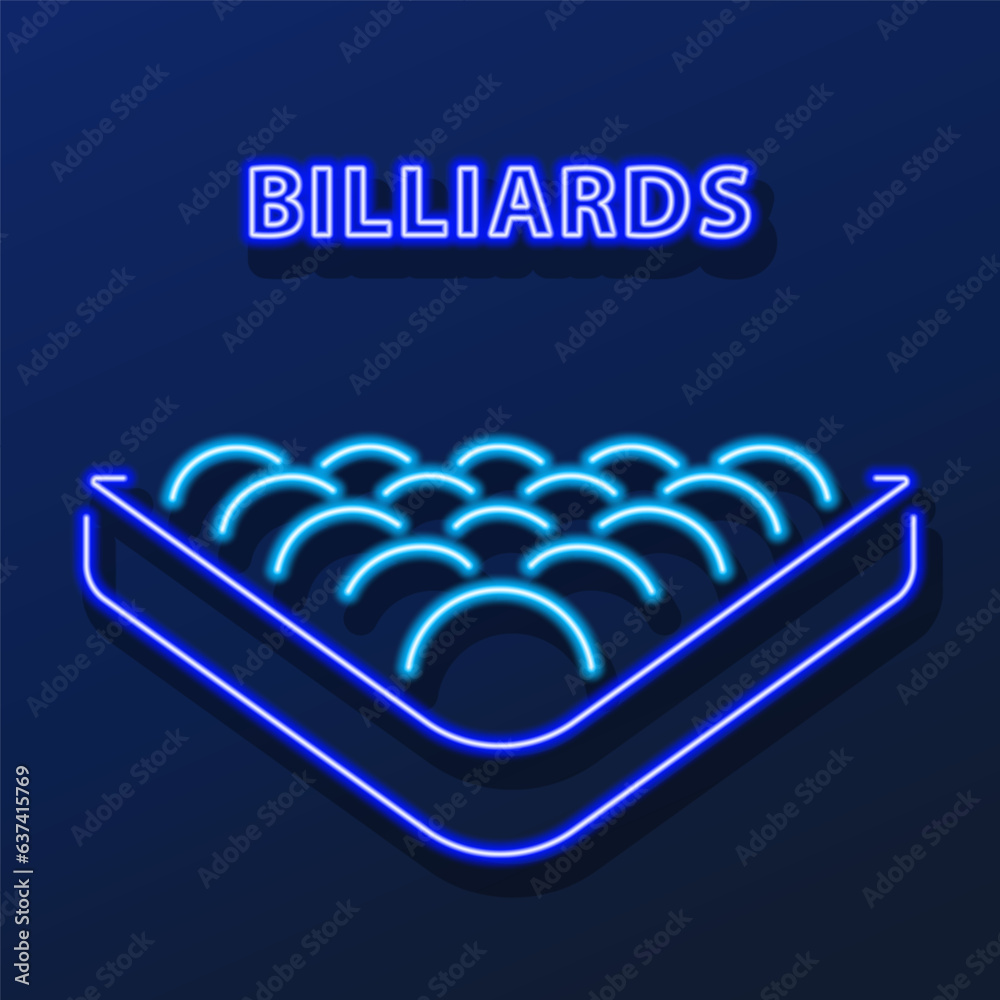 billiards neon sign, modern glowing banner design, colorful modern ...
