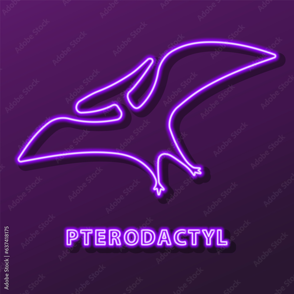 pterodactyl neon sign, modern glowing banner design, colorful modern ...