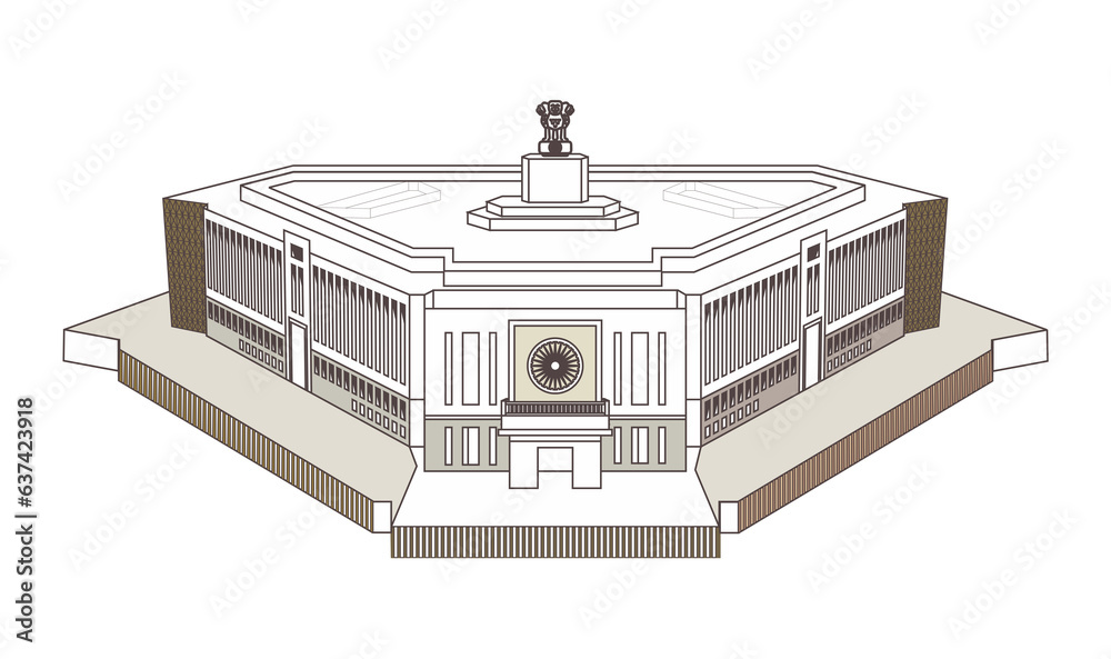 New Parliament of India, New Delhi. Symbol of the Constitution of India ...