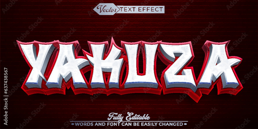 Japanese Mafia Yakuza Vector Editable Text Effect Template Stock Vector ...