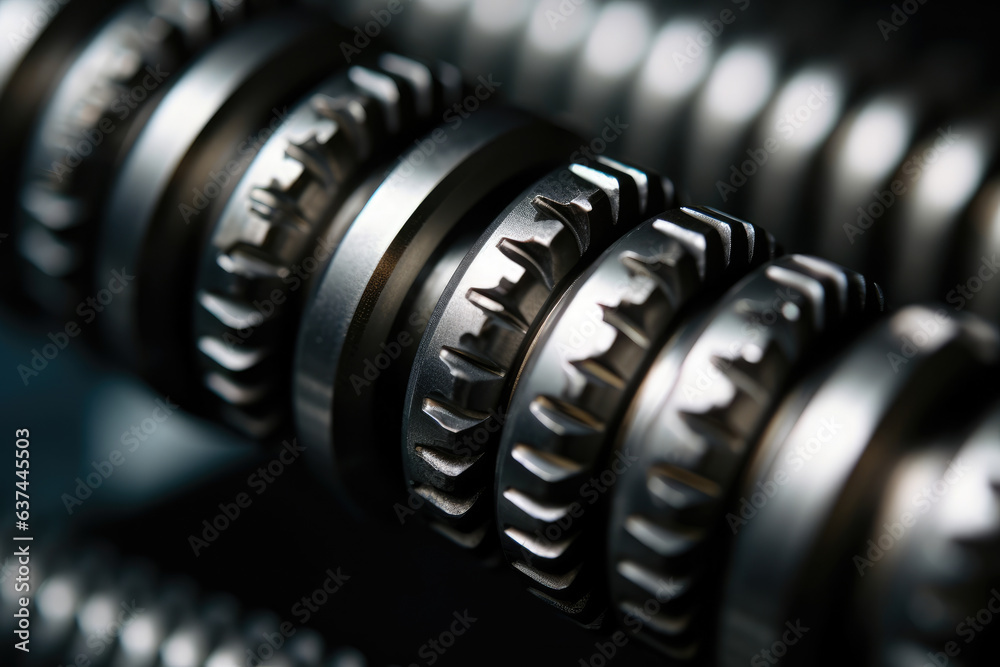 Capturing the mesmerizing details of a precision ball screw, this macro ...