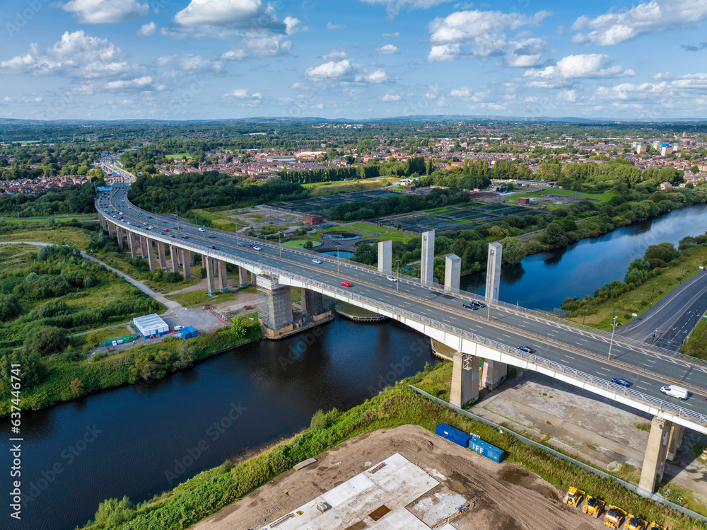 Manchester Ring Road Barton Bridge at junction 10, over Manchester ...