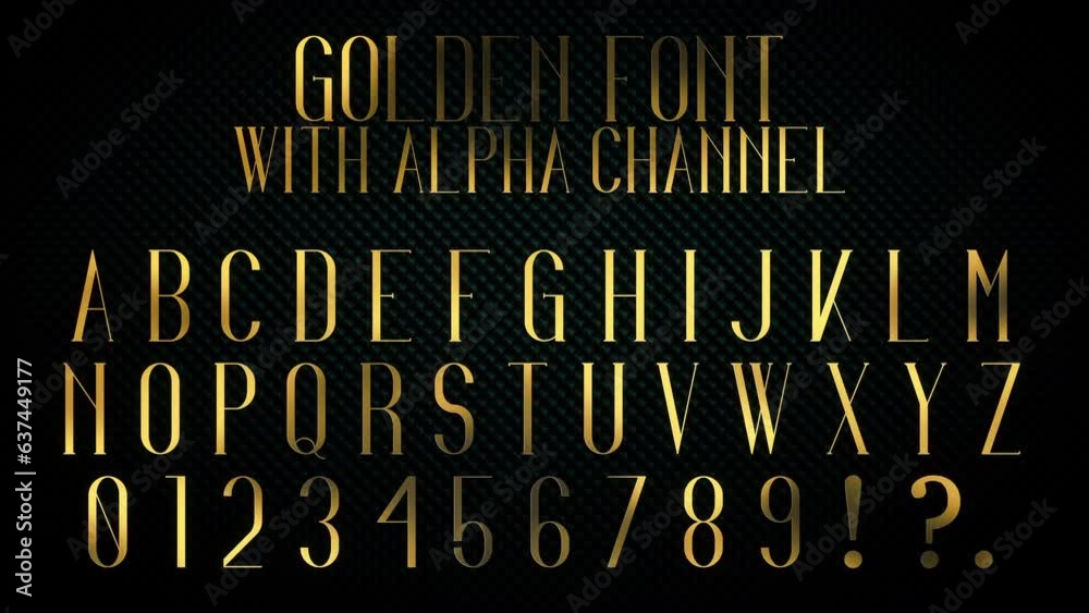 Premium golden isolated alphabet font with alpha channel. Elegant gold ...