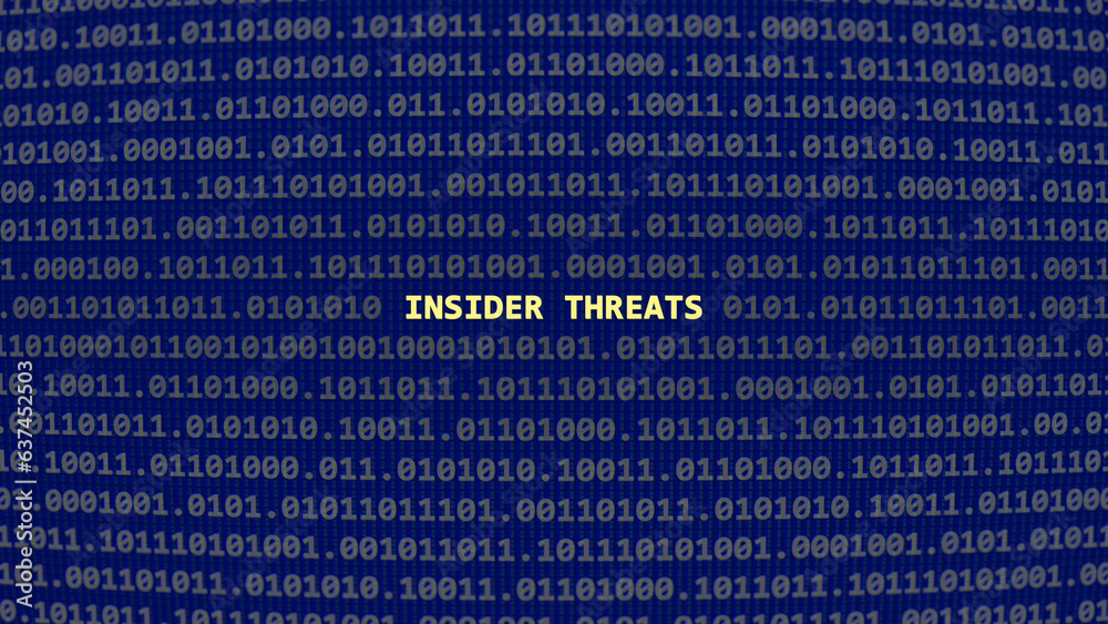 Cyber Attack Insider Threats Vulnerability Text In Binary System Ascii Art Style Code On